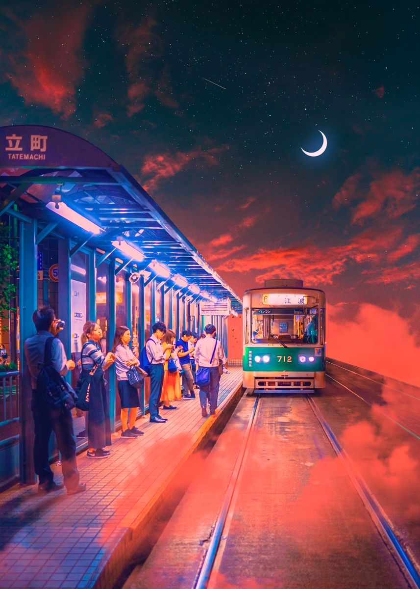 'Neon Worlds 8' Poster, picture, metal print, paint by Yagedan | Displate