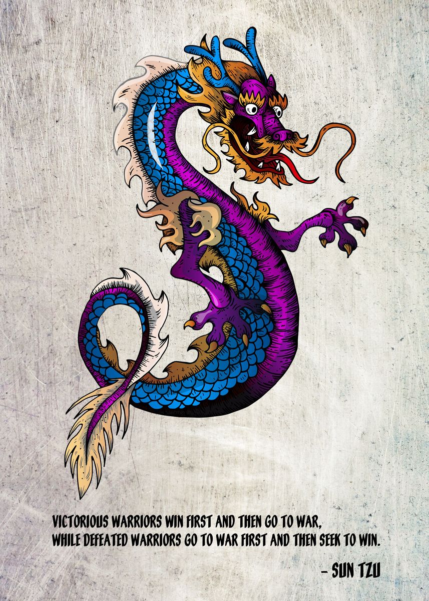 'SUN TZU VICTORY DRAGON' Poster, picture, metal print, paint by Atomic ...