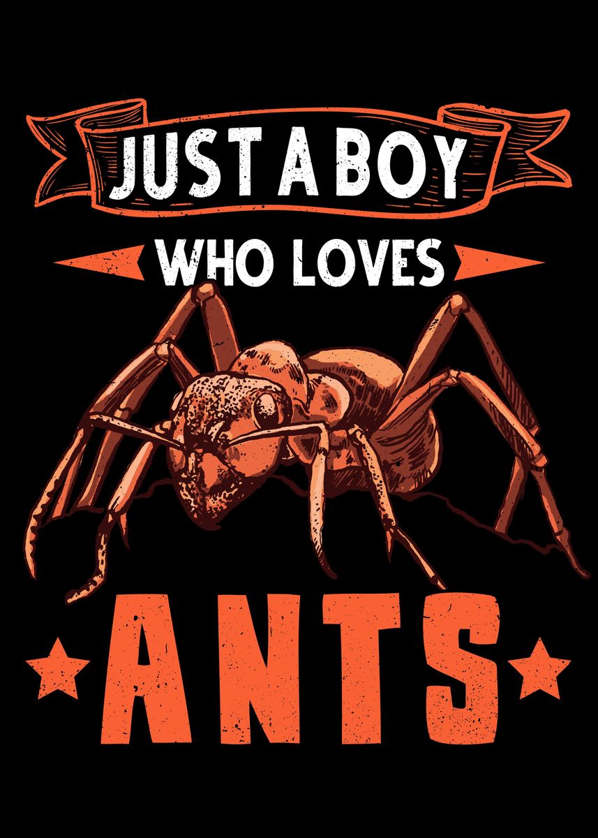 'Ants Boy Ant Farm Anthill' Poster, picture, metal print, paint by ...