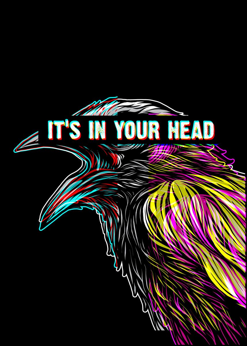 'Raven Crow Sad Vaporwave' Poster, picture, metal print, paint by ...