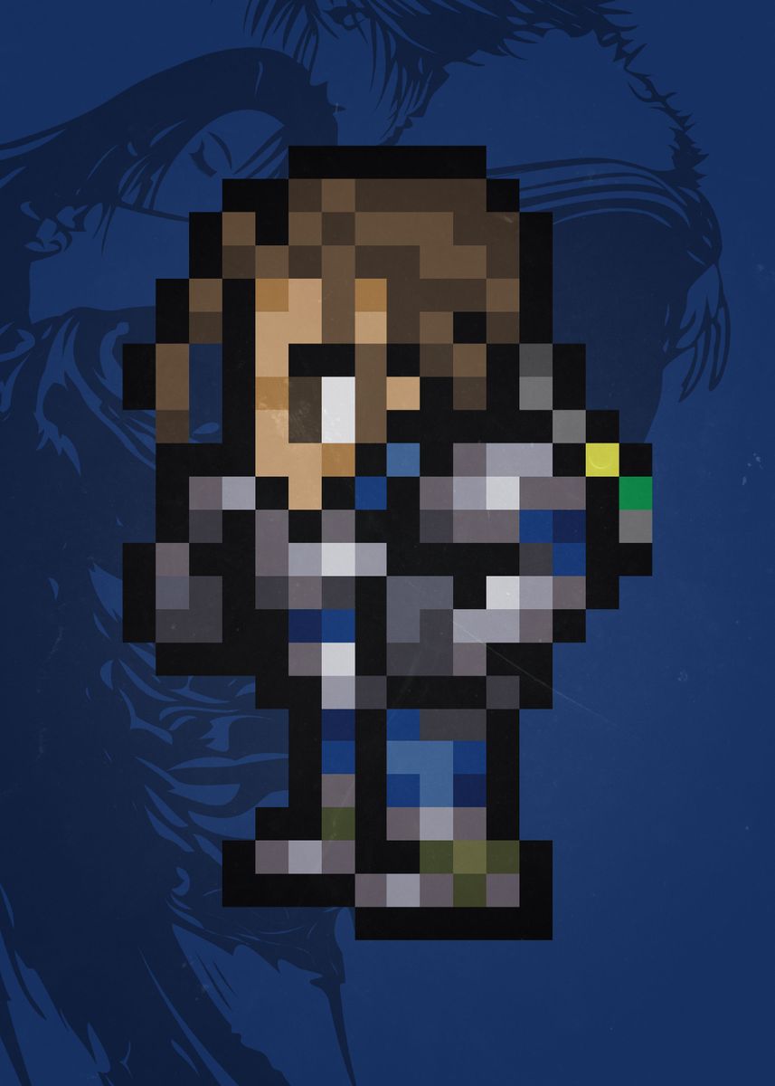 'FF VIII Kiros Pixel Sprite' Poster, picture, metal print, paint by Ze ...