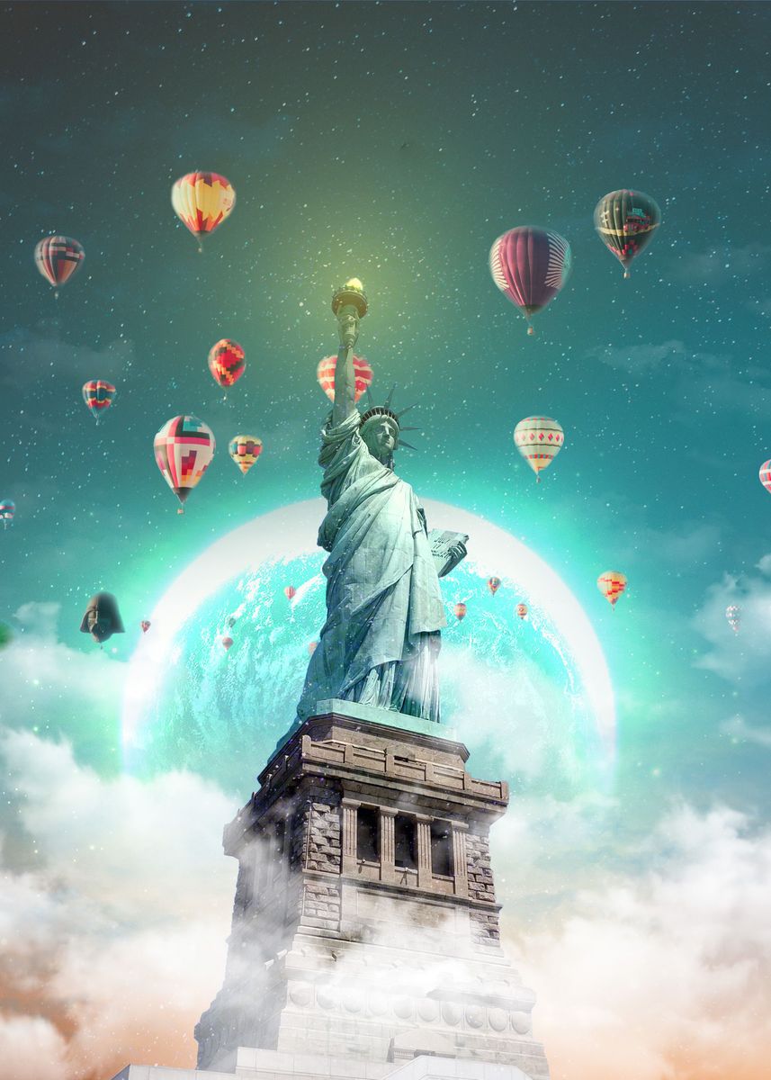 'Statue of Liberty Fantasy' Poster, picture, metal print, paint by Oki ...