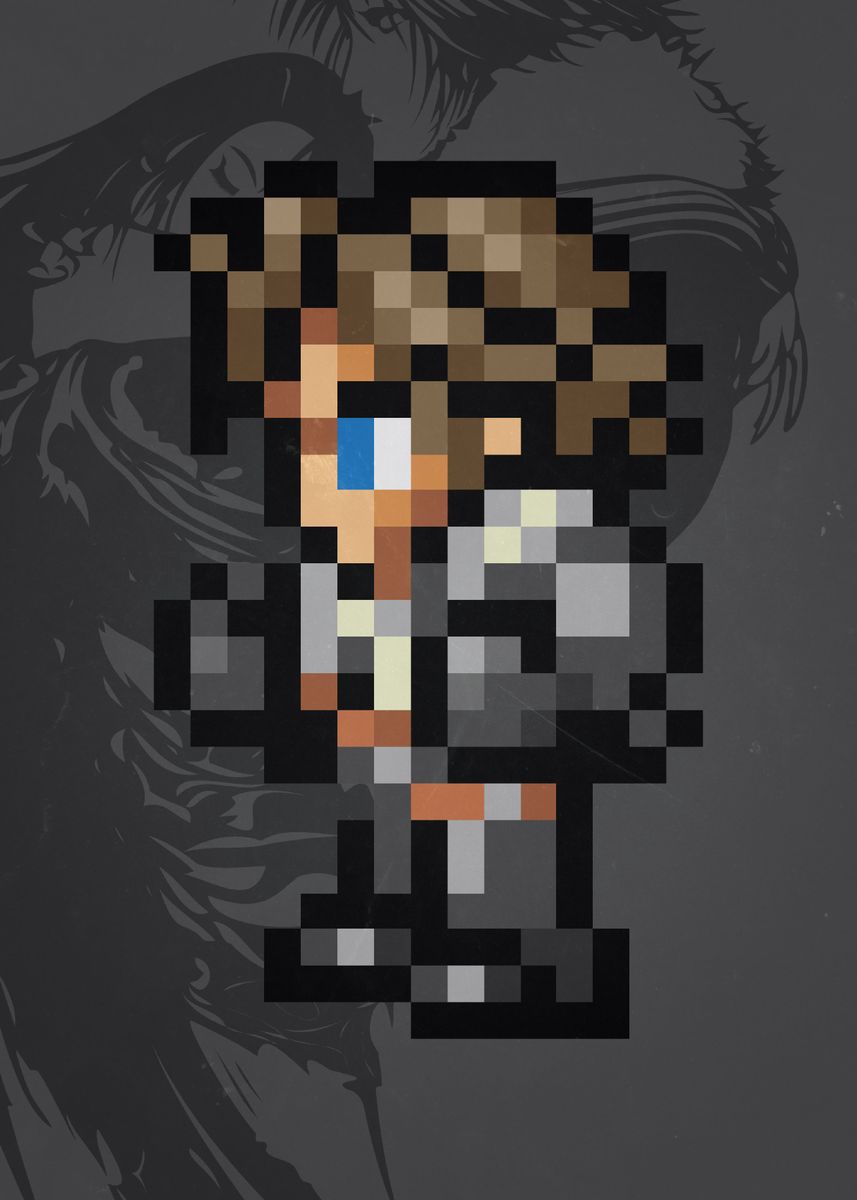 'FF VIII Squall Pixel' Poster, picture, metal print, paint by Ze Wiss ...