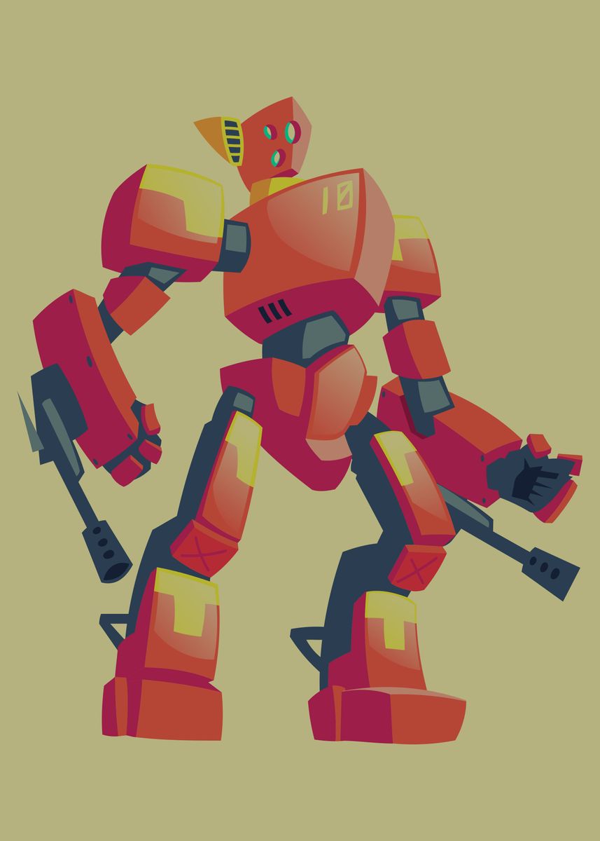 'Robotic combat' Poster, picture, metal print, paint by Lloyd Studio ...