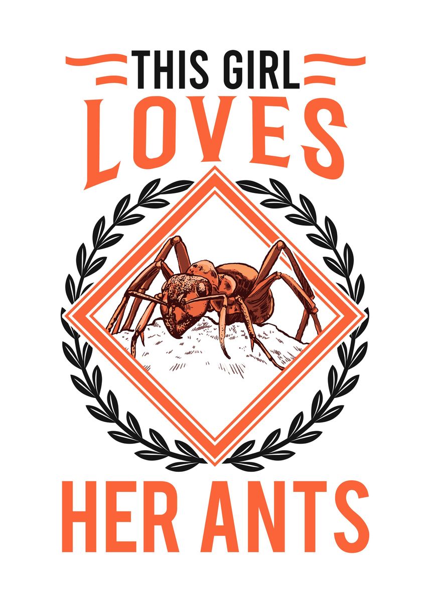 'Ant Girl Farm Anthill Gift' Poster, picture, metal print, paint by ...