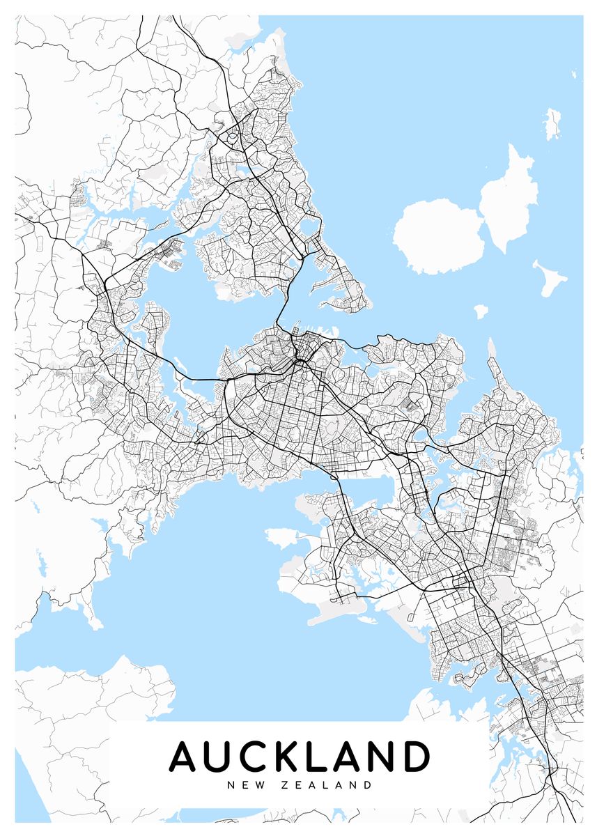 'Auckland' Poster, picture, metal print, paint by mapsies | Displate