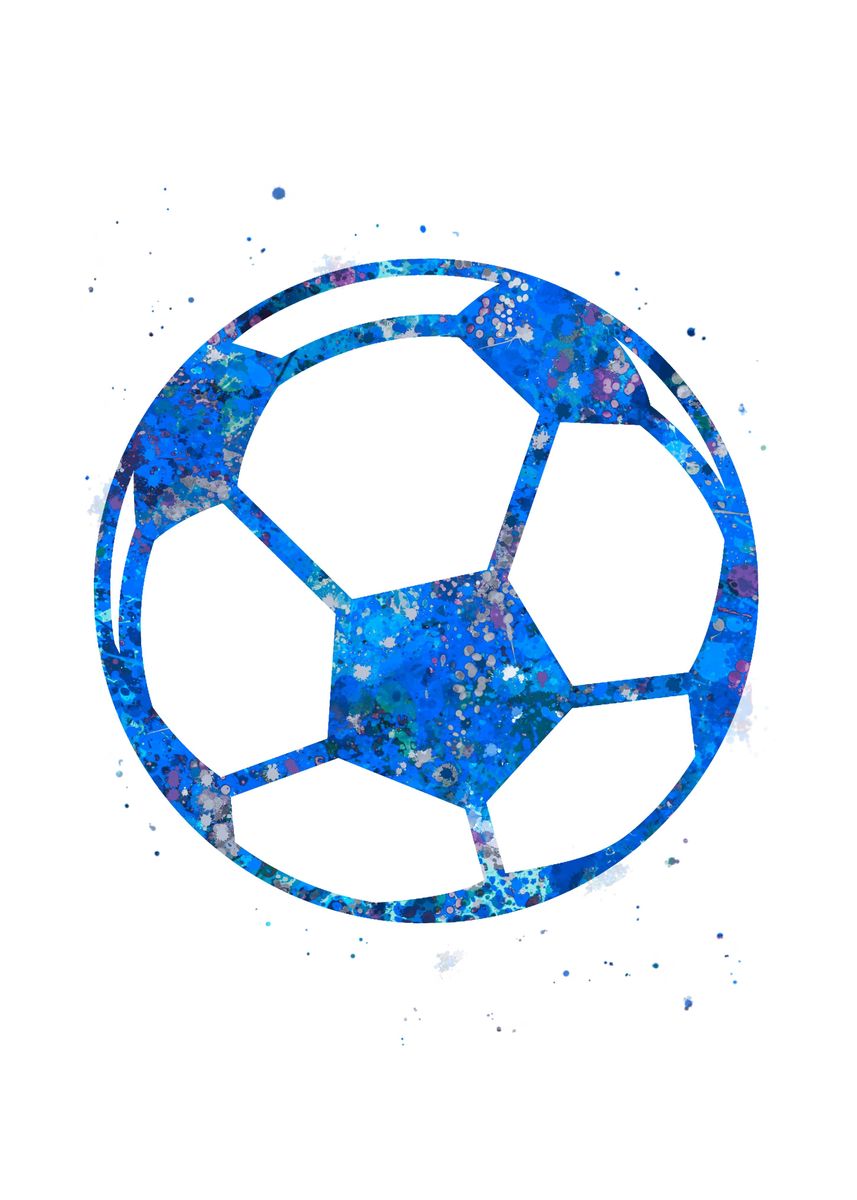 'Soccer Ball blue art' Poster by Yahya Art | Displate