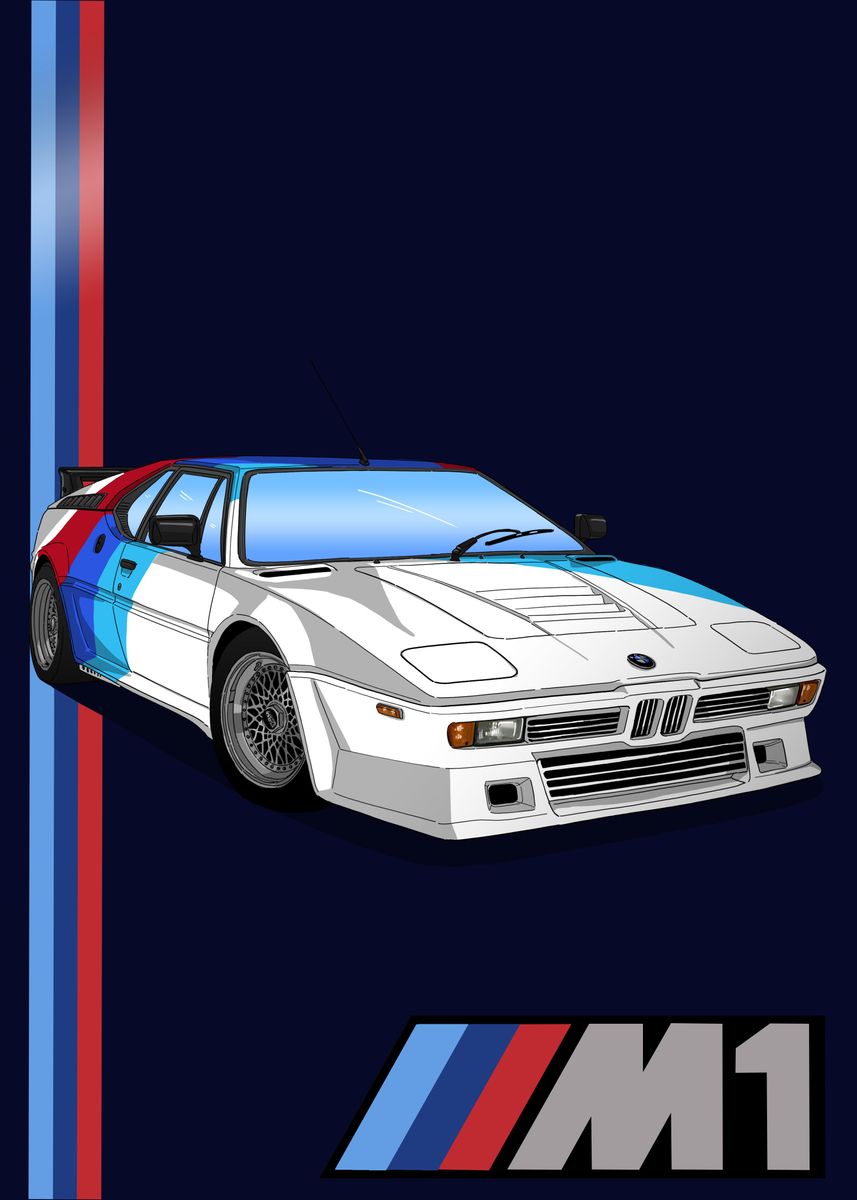 'BMW M1' Poster, picture, metal print, paint by ND Fat | Displate