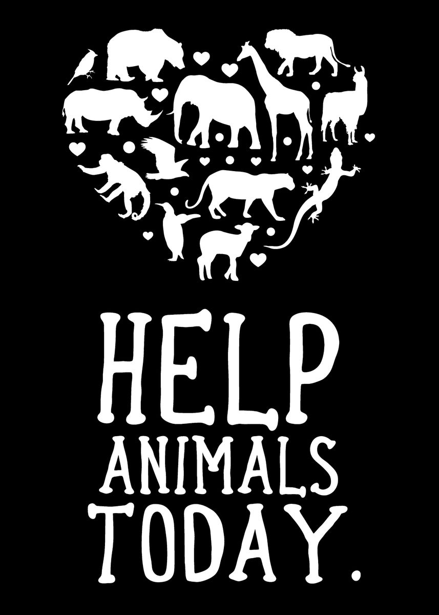 'Help animals today' Poster, picture, metal print, paint by dr3designs ...