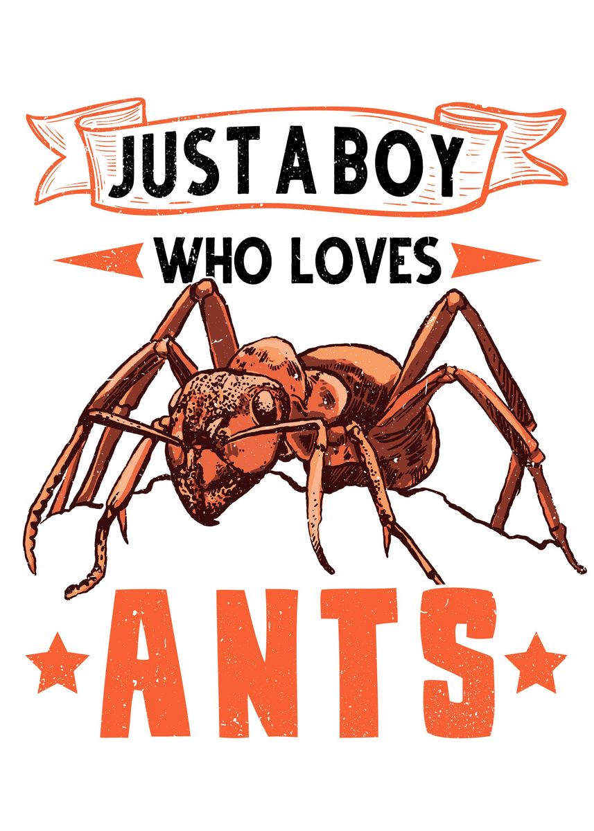 'Ants Boy Ant Farm Anthill' Poster, picture, metal print, paint by ...