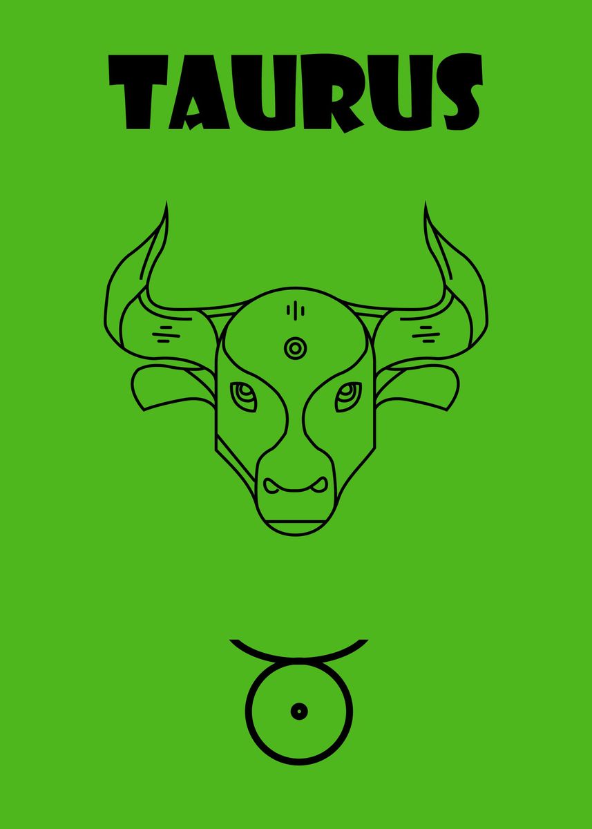 'Taurus Sign' Poster, picture, metal print, paint by Nathascha Kehl ...