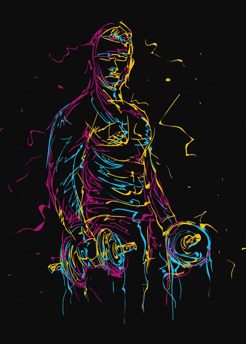 'Man working out' Poster, picture, metal print, paint by SheldonBennett ...