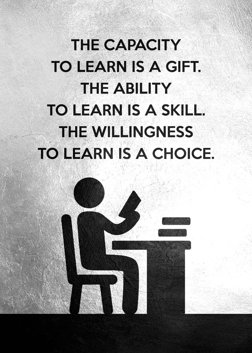 'Learning' Poster, picture, metal print, paint by ABConcepts | Displate