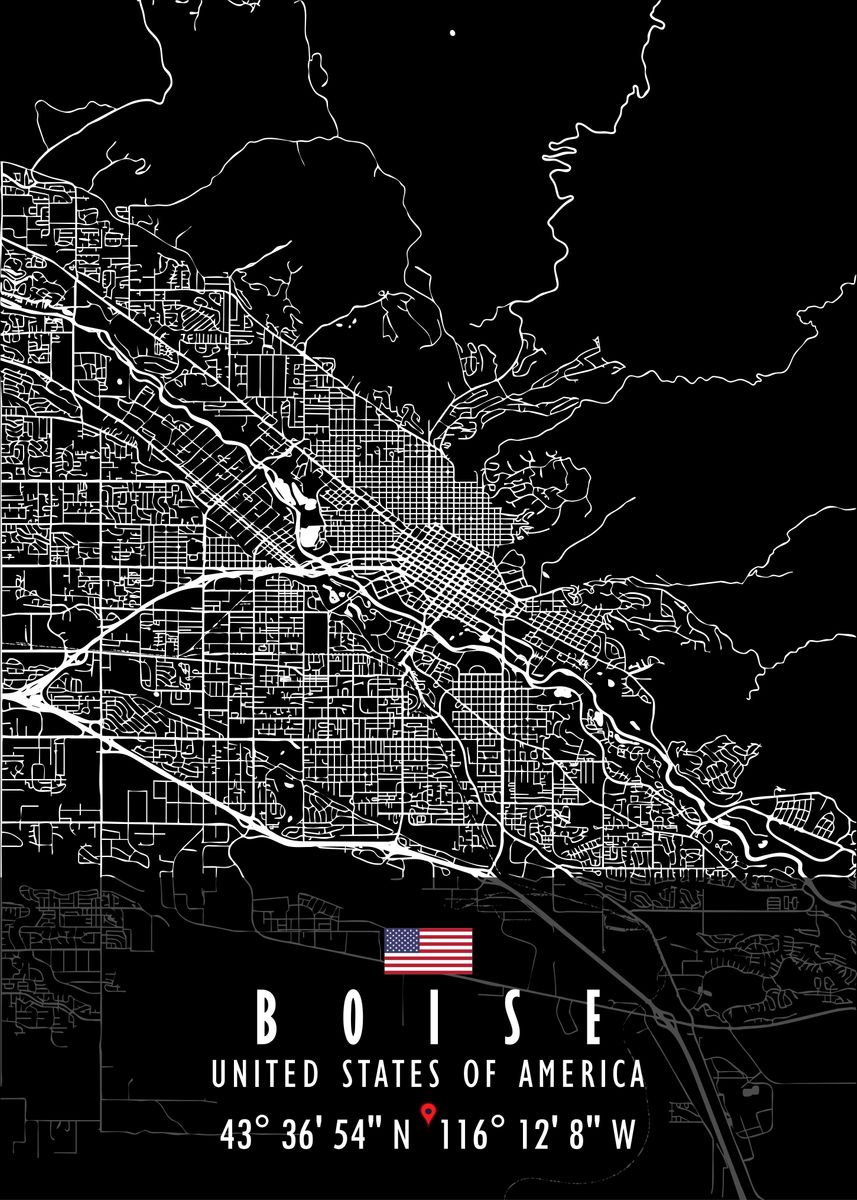 'Boise Map USA' Poster by Artistic Paradigms | Displate