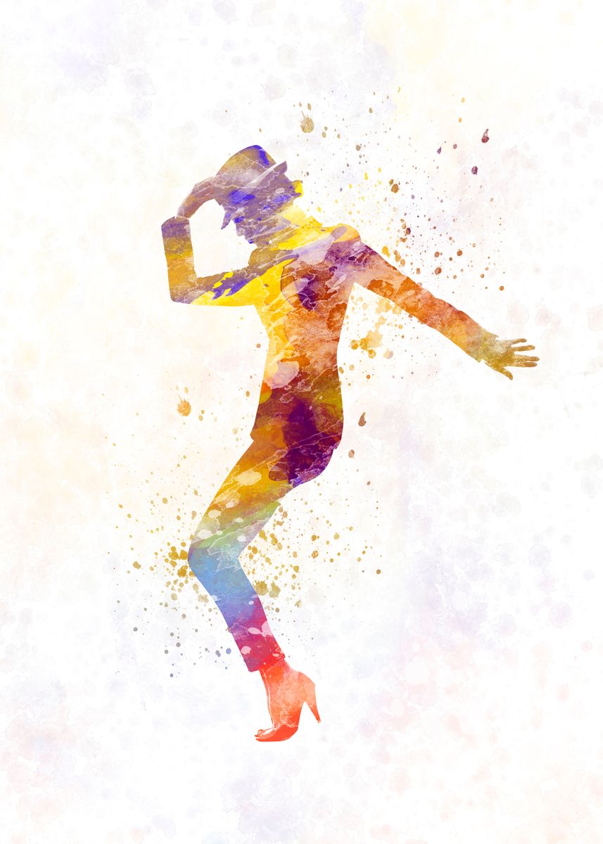 'Dancing in watercolor' Poster by Cristina Romero | Displate