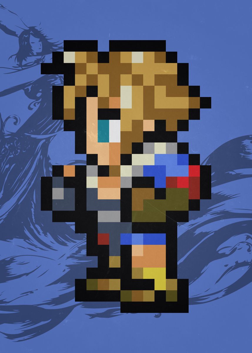 'FF X Tidus Pixel Sprite ' Poster, picture, metal print, paint by Ze ...