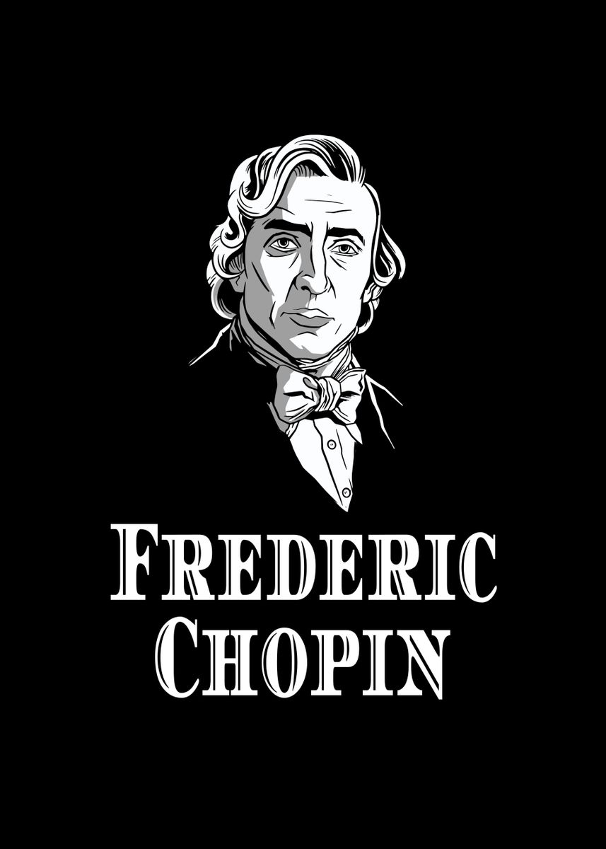 'Chopin Portrait' Poster, picture, metal print, paint by NoPlanB | Displate