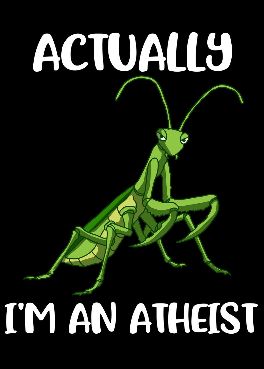 'Praying Mantis Atheist' Poster, picture, metal print, paint by ...