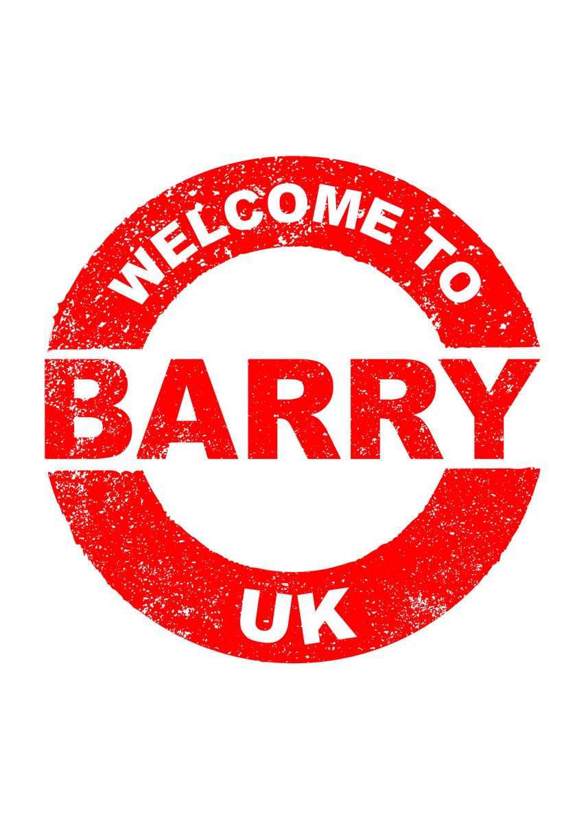 'Welcome To Barry UK Stamp' Poster, picture, metal print, paint by ...