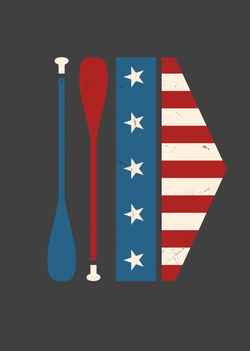 'Patriotic Rowing Oars' Poster, picture, metal print, paint by ...