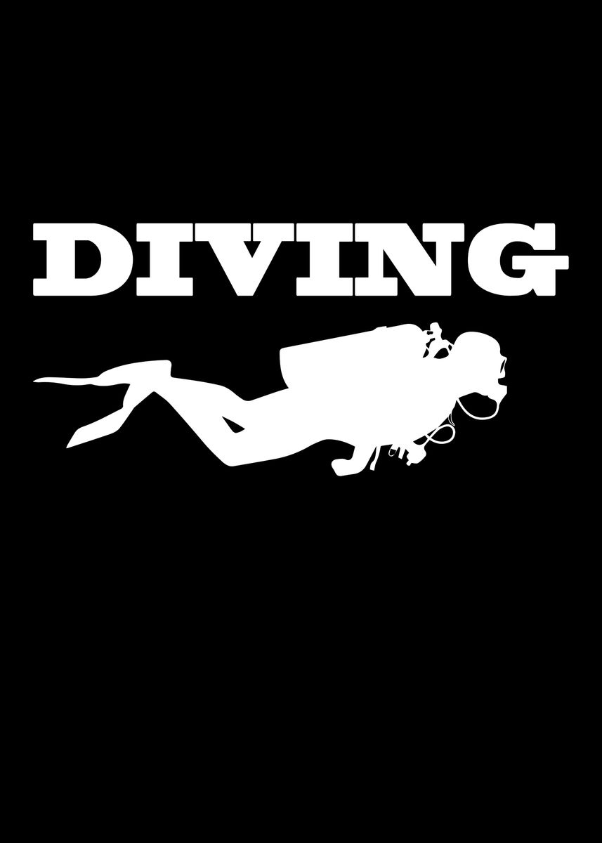 'Diving' Poster, picture, metal print, paint by bananadesign | Displate