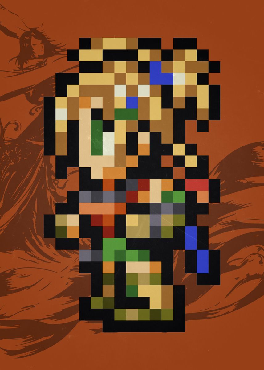 'FF X Rikku Pixel Sprite ' Poster, picture, metal print, paint by Ze ...