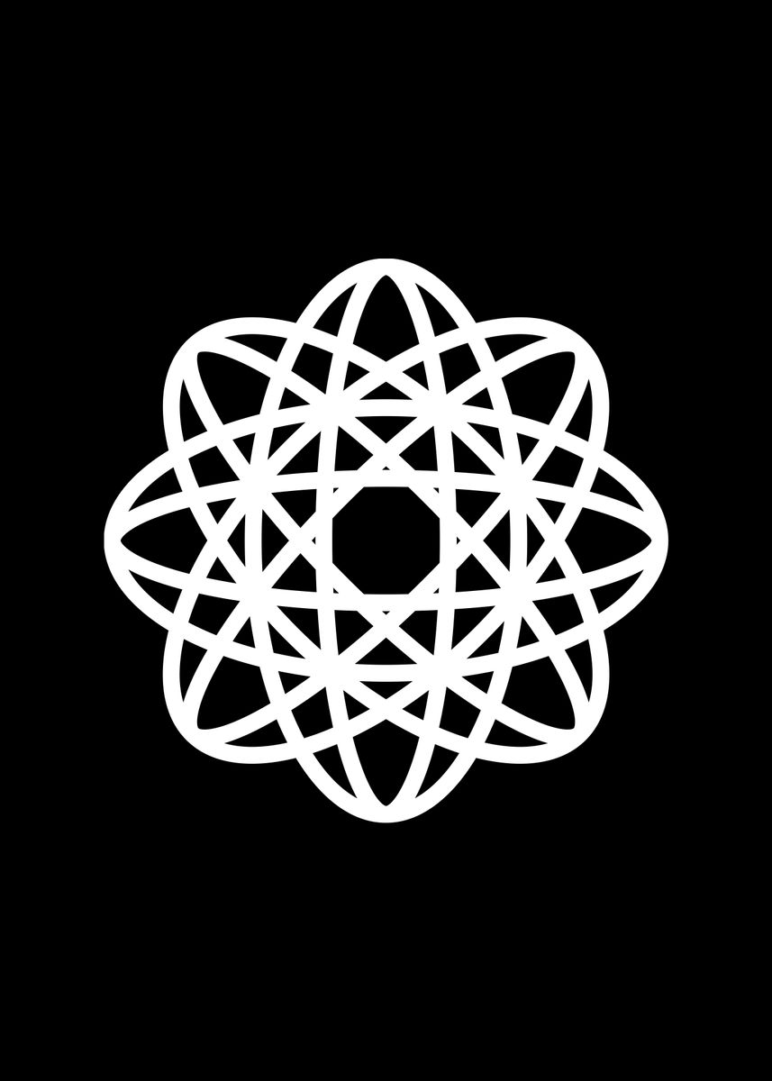 'White Sacred Geometry Seal' Poster, picture, metal print, paint by ...