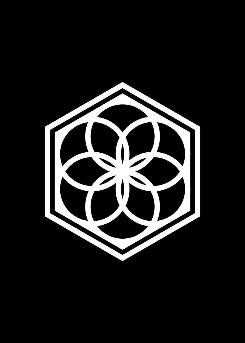 'Black Sacred Geometry Rune' Poster by Holy Rock Design | Displate