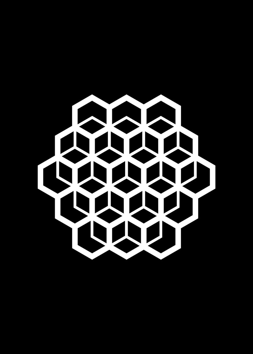 'White Geometric Glyph Sign' Poster by Holy Rock Design | Displate