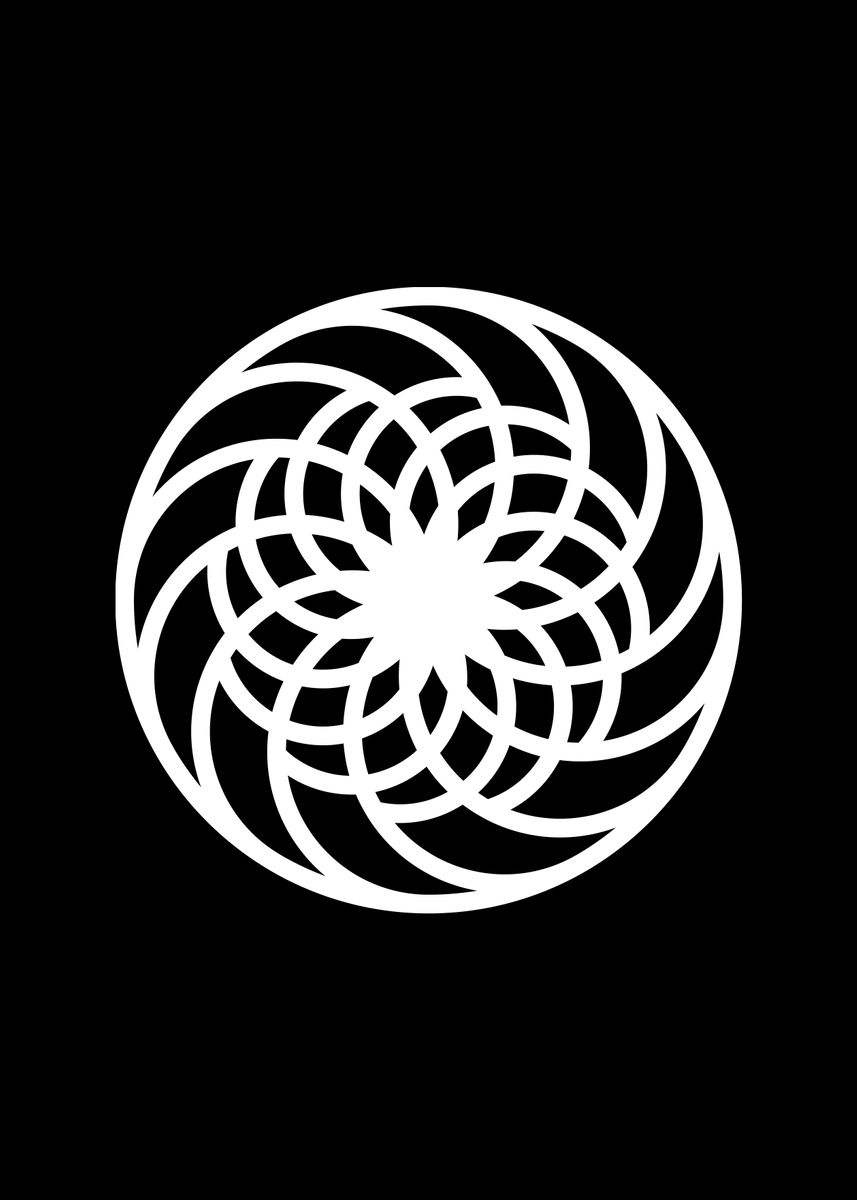 'White Geometric Glyph Sign' Poster by Holy Rock Design | Displate