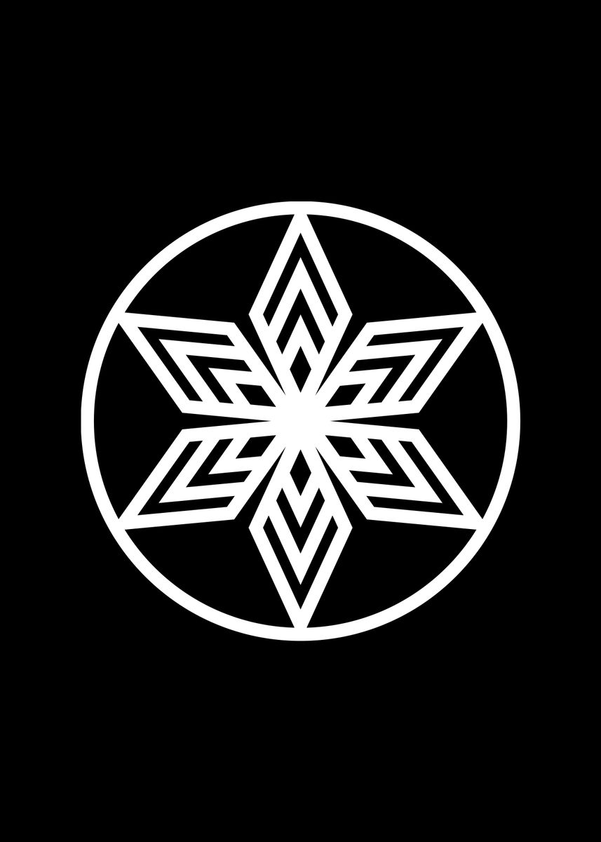 'Black Geometric Glyph Rune' Poster, picture, metal print, paint by ...