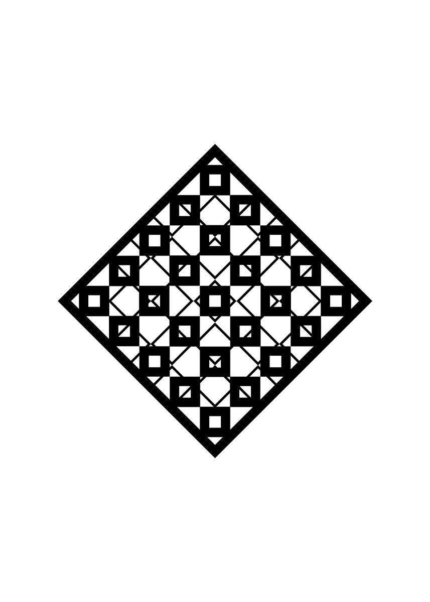 'Black Sacred Geometry Rune' Poster, picture, metal print, paint by ...