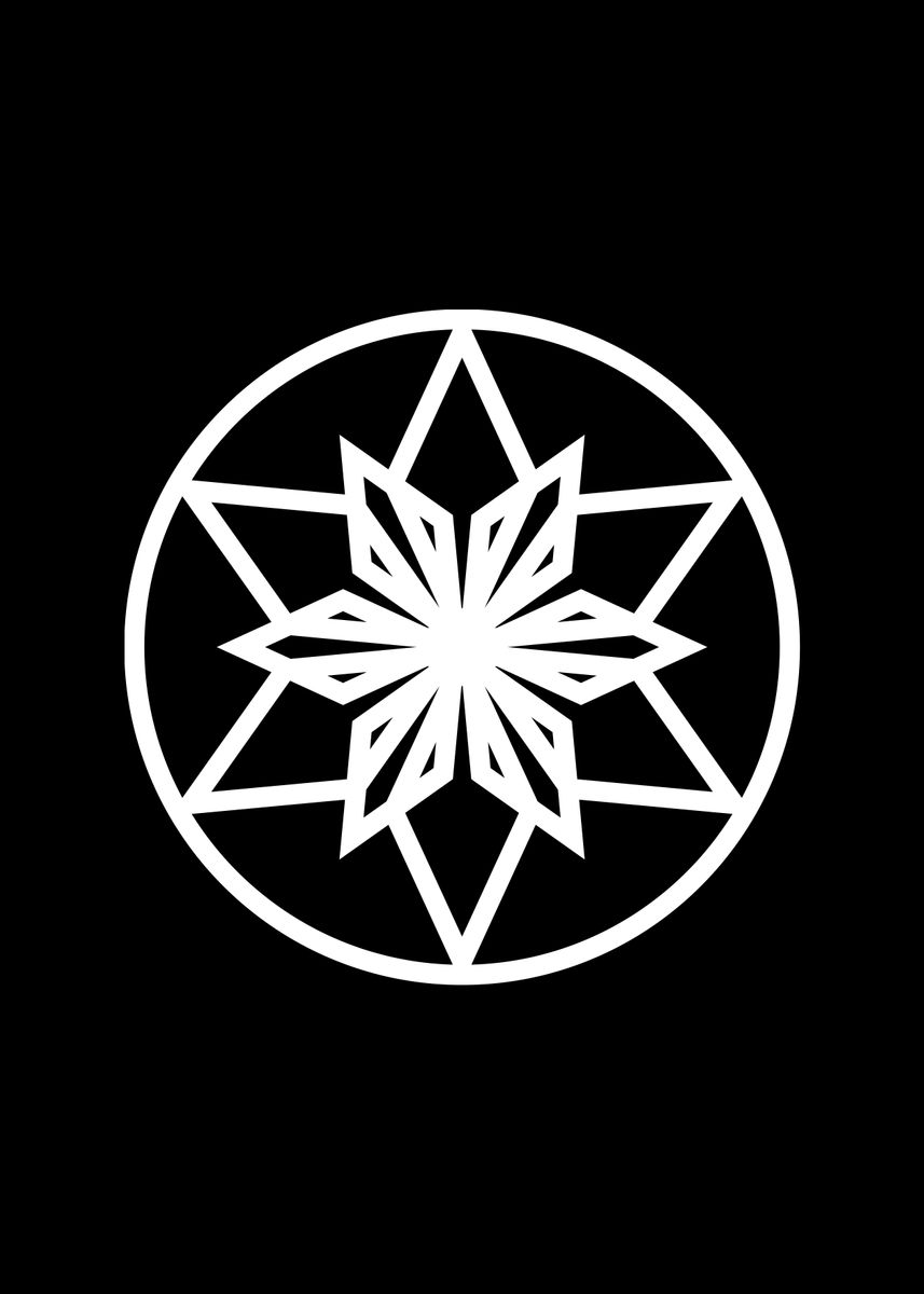 'Black and White Glyph Rune' Poster, picture, metal print, paint by ...