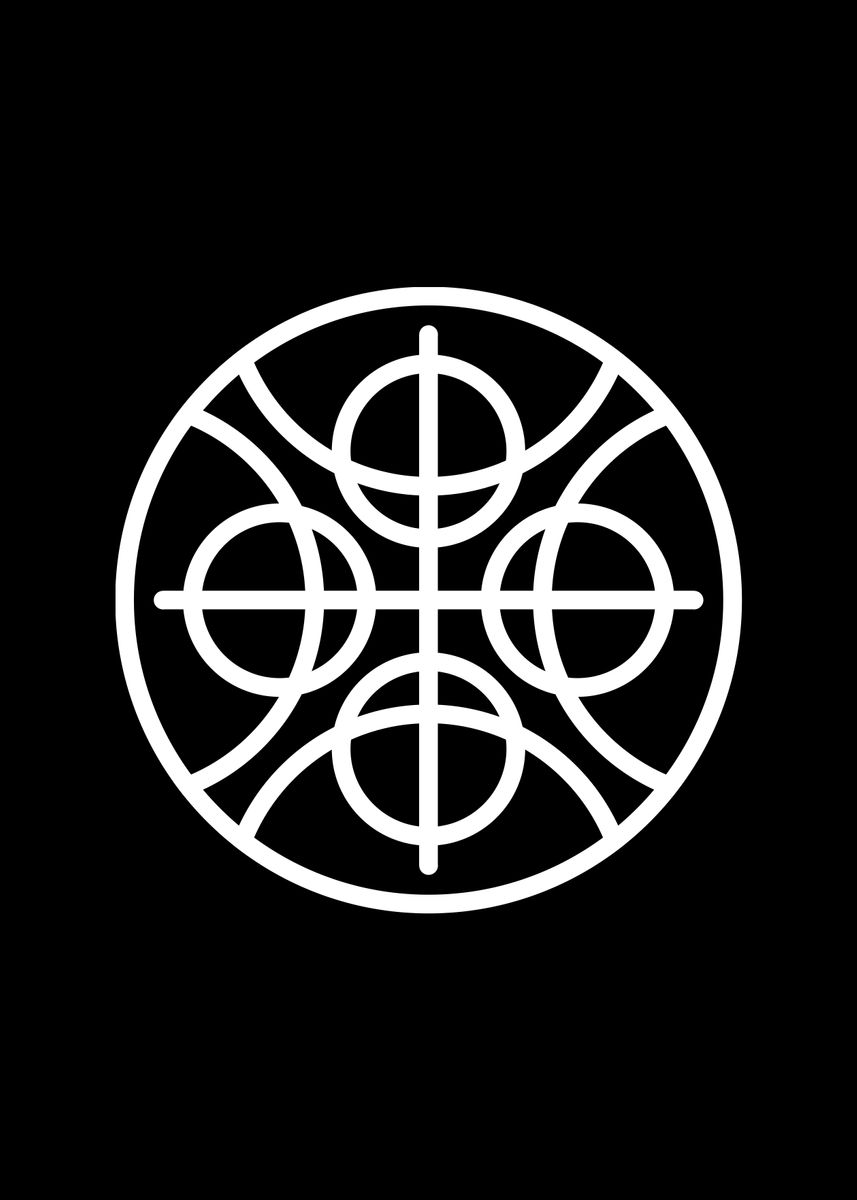 'Black and White Glyph Rune' Poster by Holy Rock Design | Displate