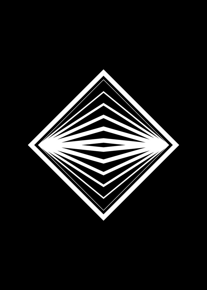 'White Geometric Glyph Sign' Poster by Holy Rock Design | Displate