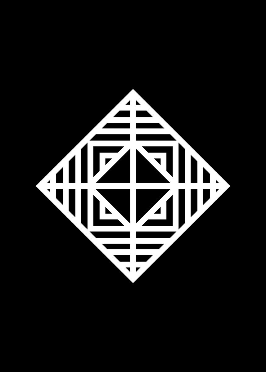 'Black Sacred Geometry Rune' Poster by Holy Rock Design | Displate