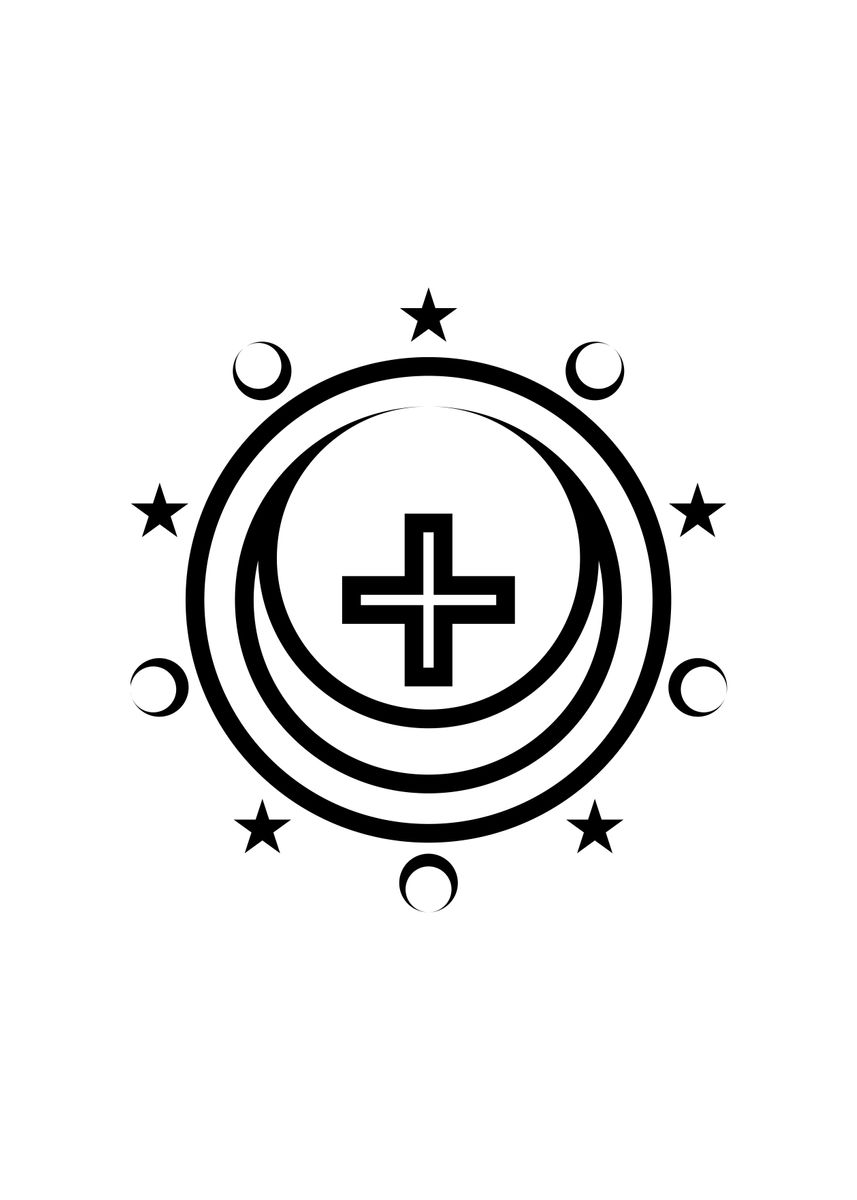 'Black and White Glyph Rune' Poster by Holy Rock Design | Displate