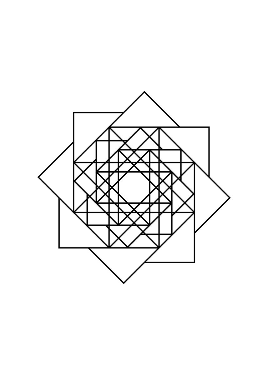 'White Geometric Glyph Sign' Poster by Holy Rock Design | Displate