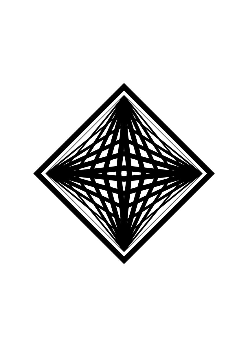 'Black Geometric Glyph Rune' Poster by Holy Rock Design | Displate