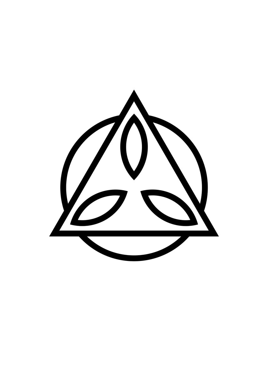 'White Geometric Glyph Sign' Poster, picture, metal print, paint by ...