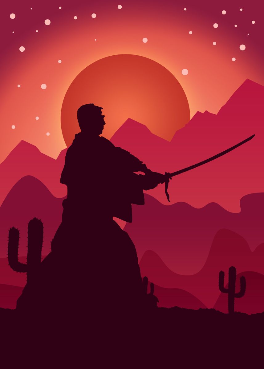'Samurai In Desert' Poster, picture, metal print, paint by Theng Id ...