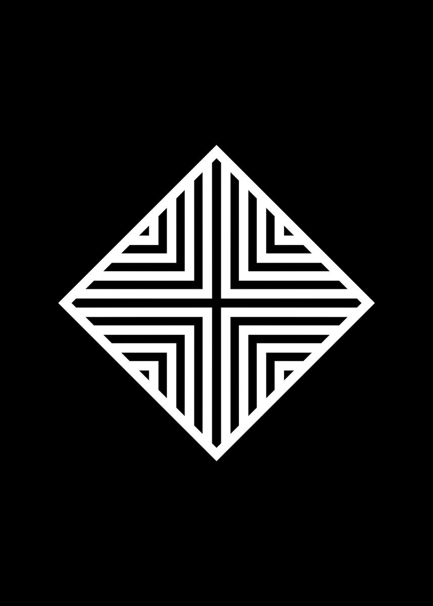 'Black Sacred Geometry Rune' Poster, picture, metal print, paint by ...