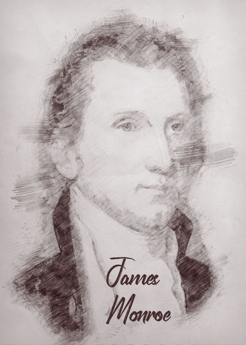 'Sketch James Monroe' Poster, picture, metal print, paint by Kardus ...