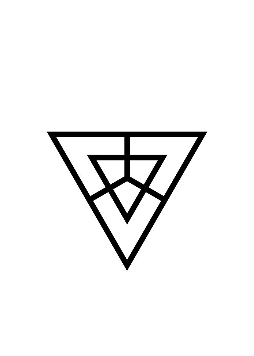 'White Geometric Glyph Sign' Poster, picture, metal print, paint by ...