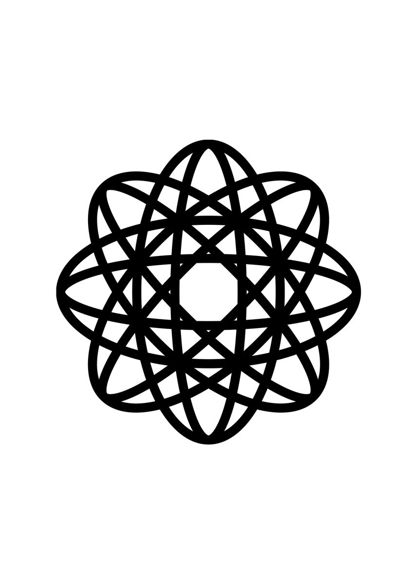 'White Geometric Glyph Sign' Poster, picture, metal print, paint by ...