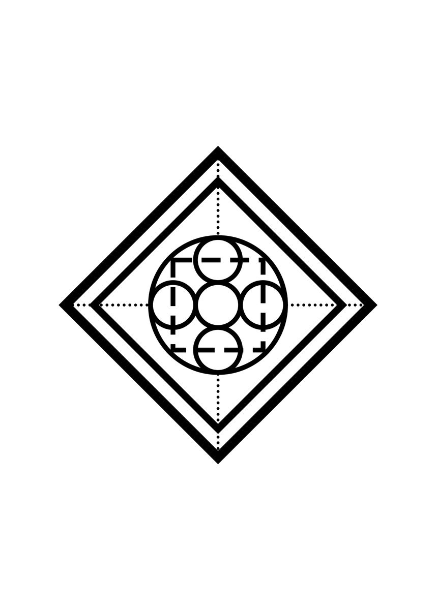 'Black Sacred Geometry Rune' Poster, picture, metal print, paint by ...