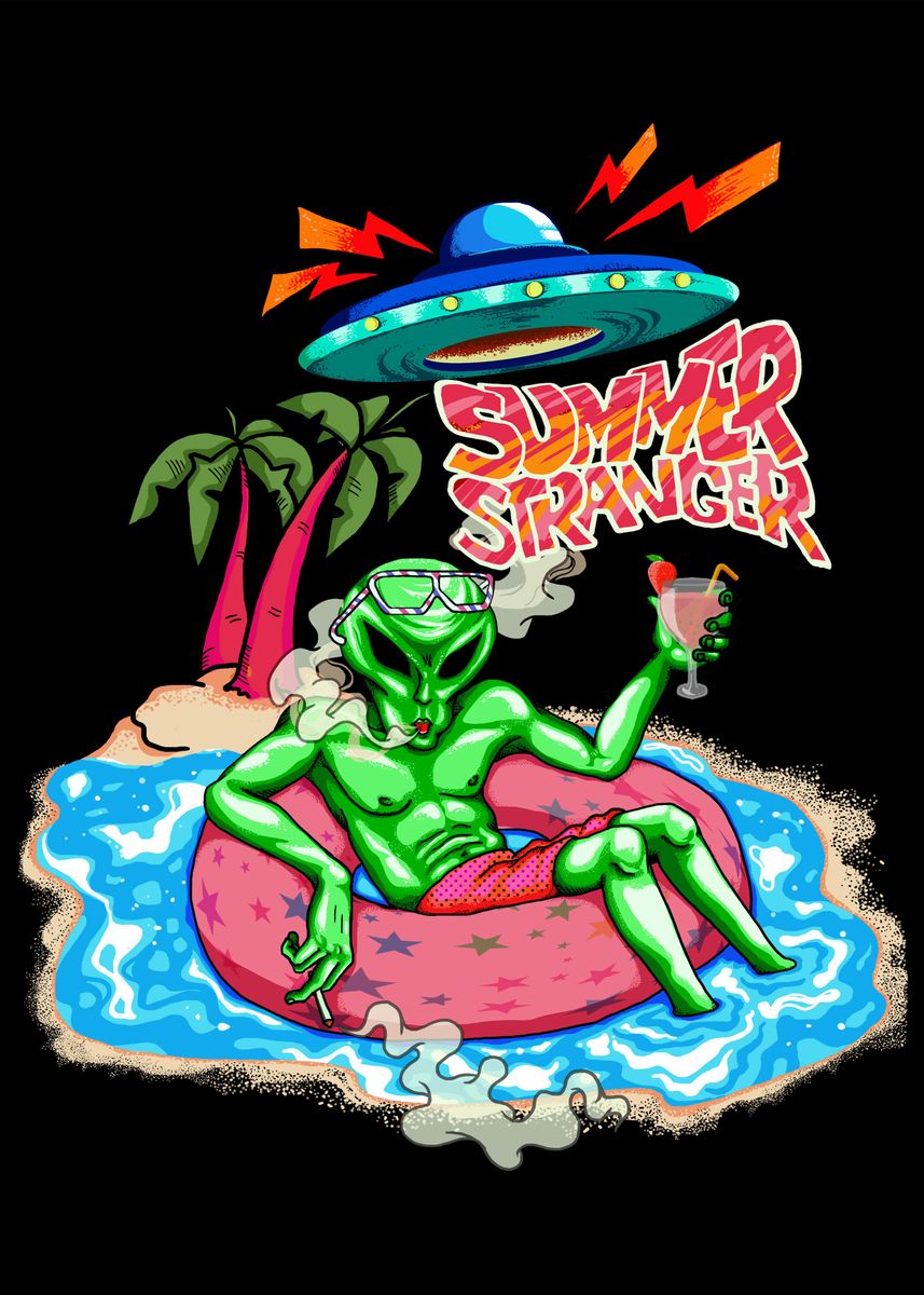 'summer stranger' Poster, picture, metal print, paint by icha nong ...