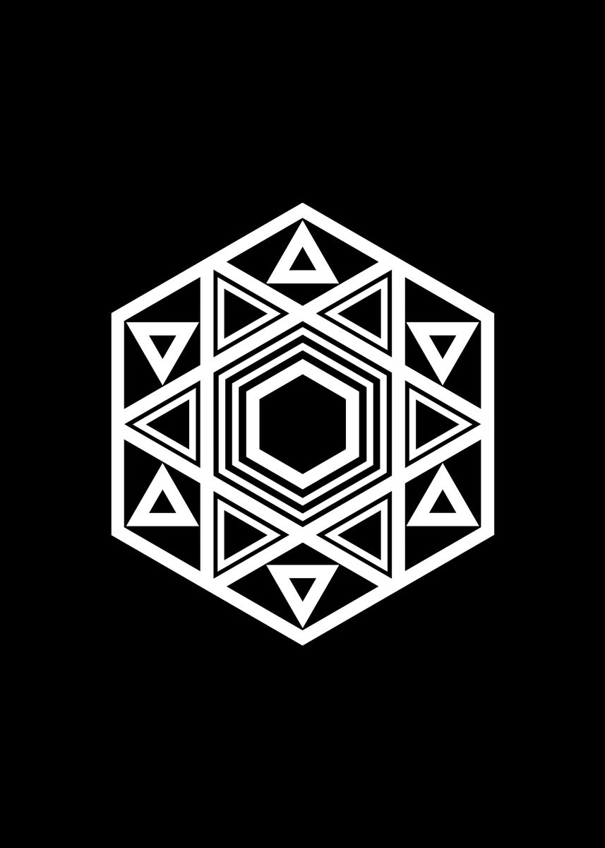 'Minimalist Geometric Glyph' Poster by Holy Rock Design | Displate