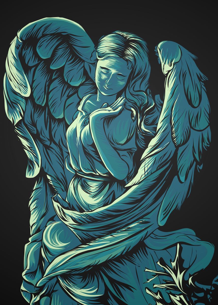 'angel illustration art' Poster, picture, metal print, paint by crypto ...