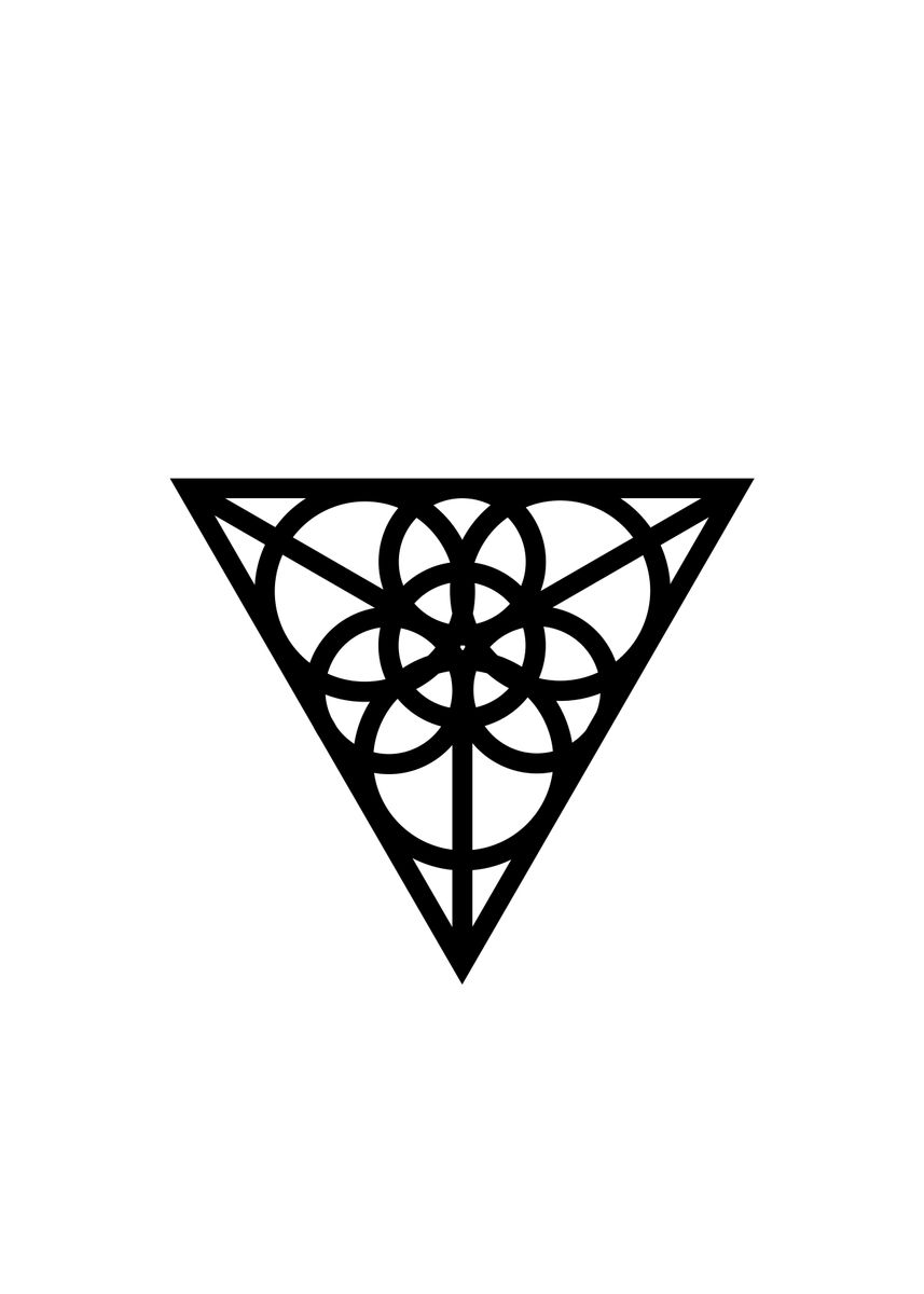 'Black Geometric Glyph Rune' Poster, picture, metal print, paint by ...